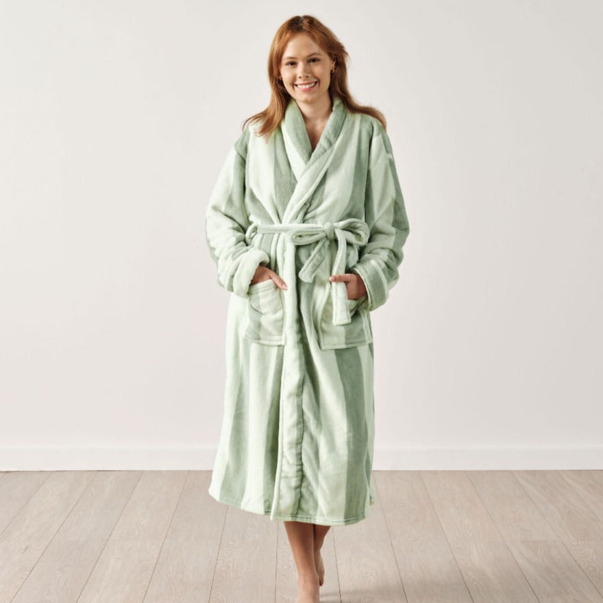 Ocean City Plush Jade Bathrobe by Linen House | Planet Linen