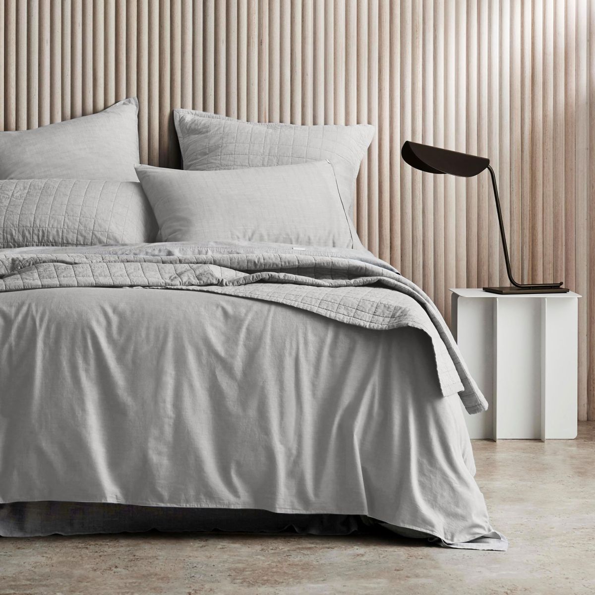 Reilly Soft Grey Quilt Cover Set by Sheridan Planet Linen