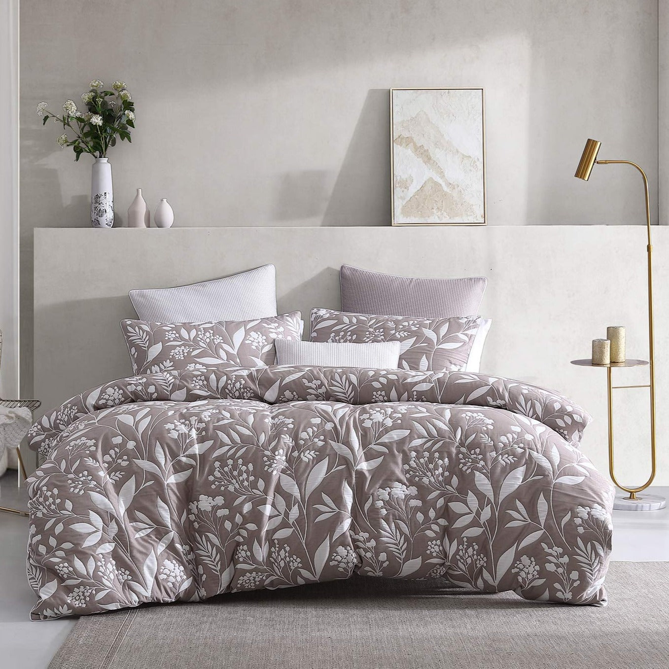 Madison Latte Quilt Cover Set by Logan and Mason Platinum | Planet Linen