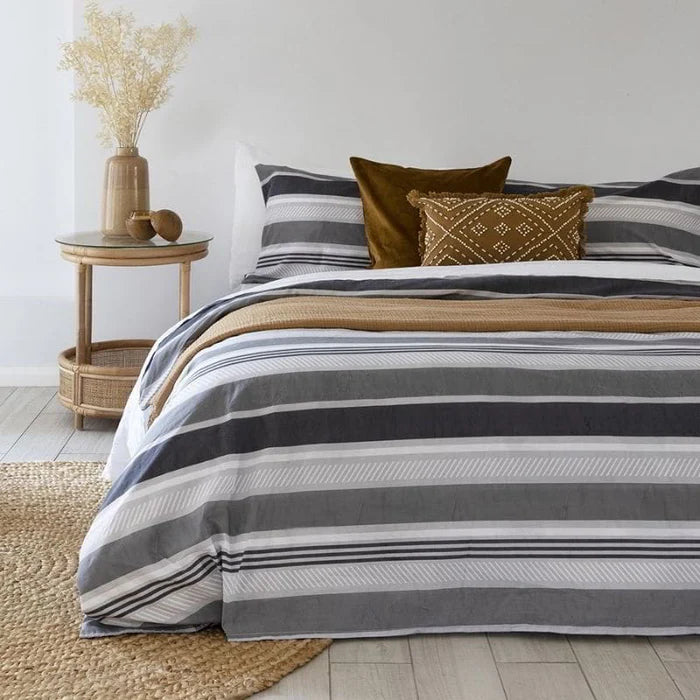 Indiana Grey Commercial Quilt Cover Set by Bambury | Planet Linen