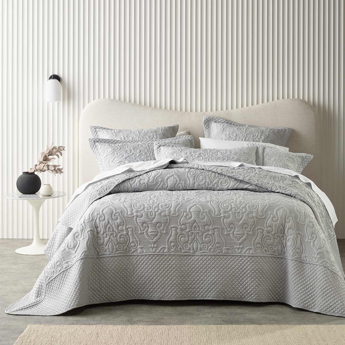 Laurent Silver Bedspread Set By Bianca | Planet Linen