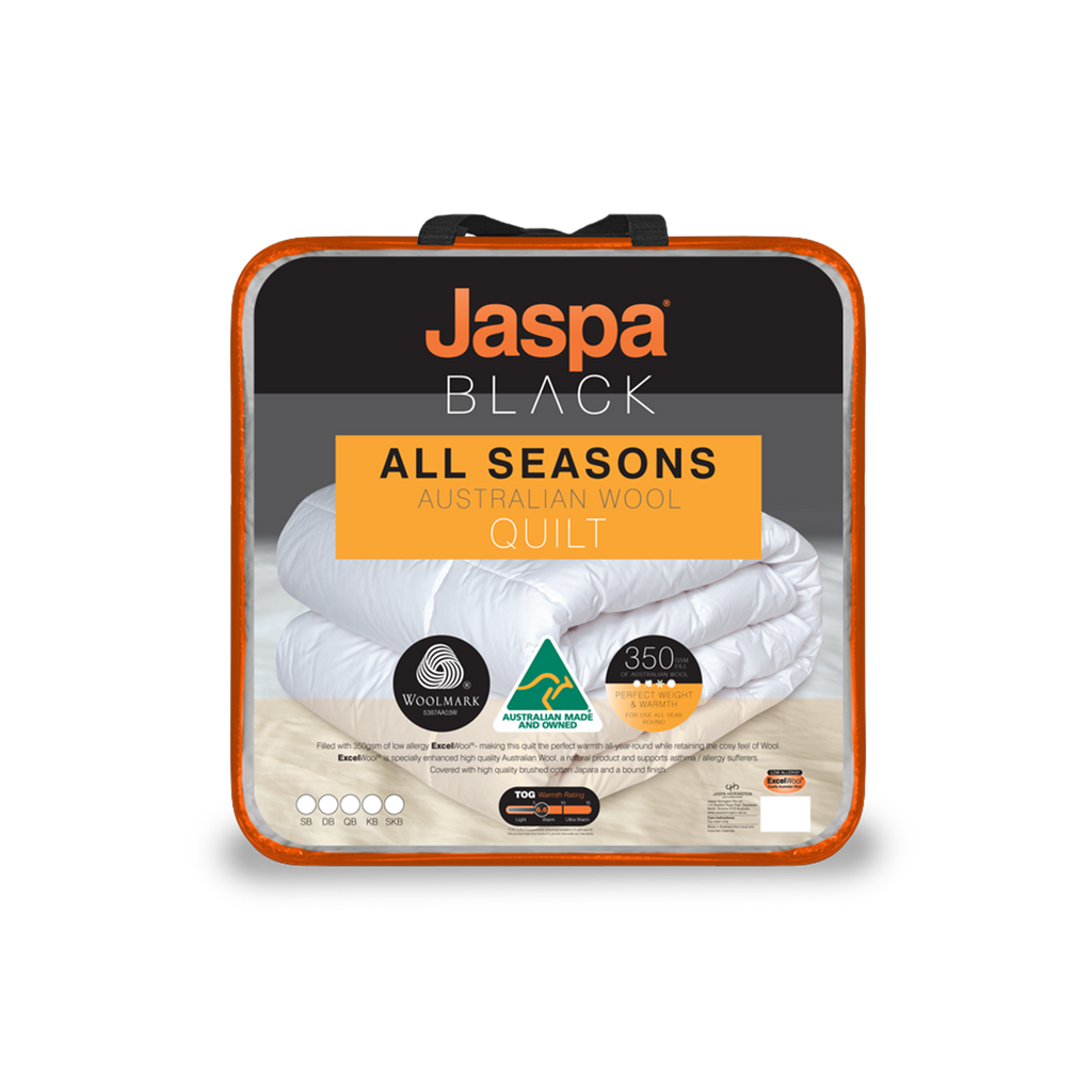 Jaspa Herington Black All Seasons Wool Quilt – Planet Linen