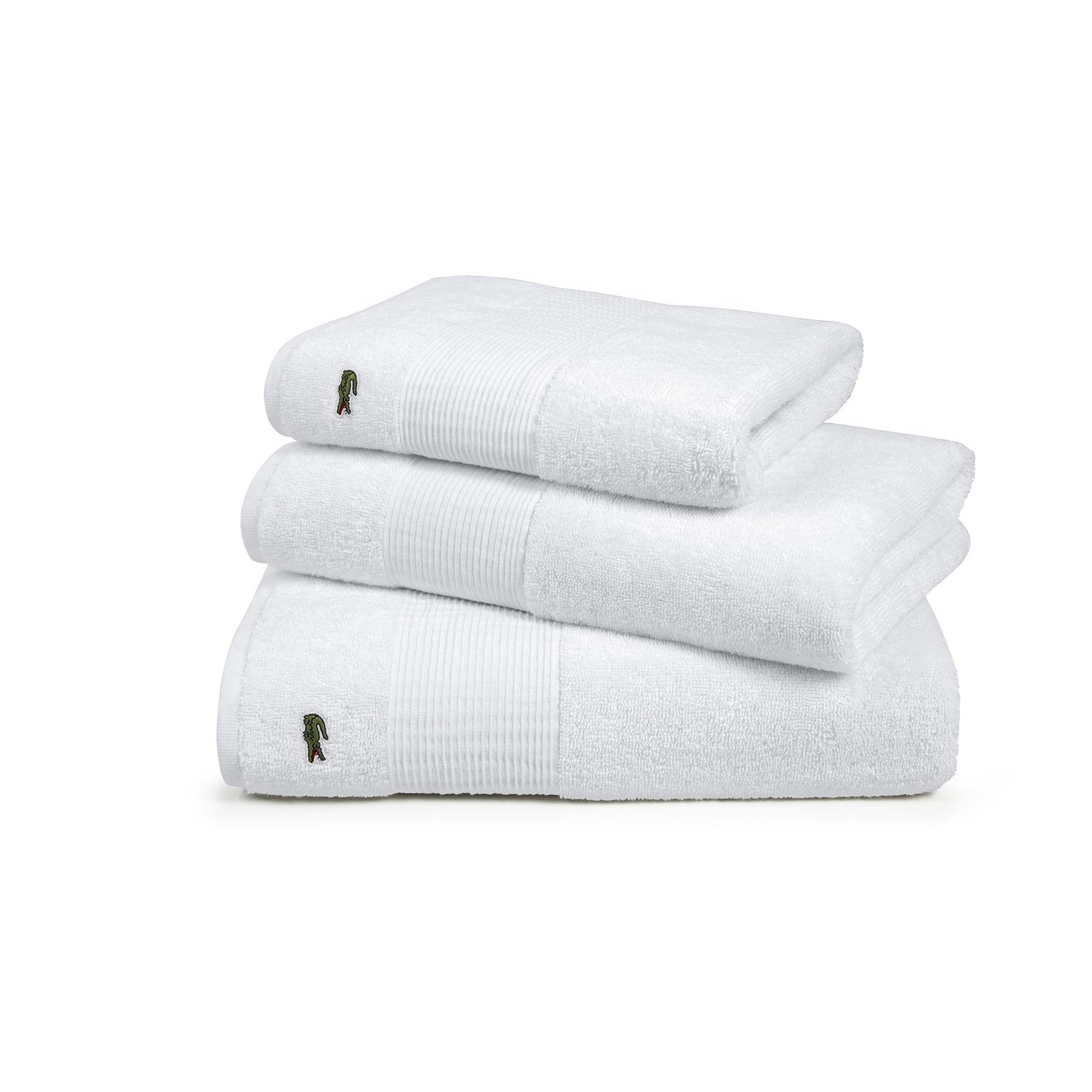 LLECROCO Blanc 600gsm Bath Towel by Lacoste | Planet Linen