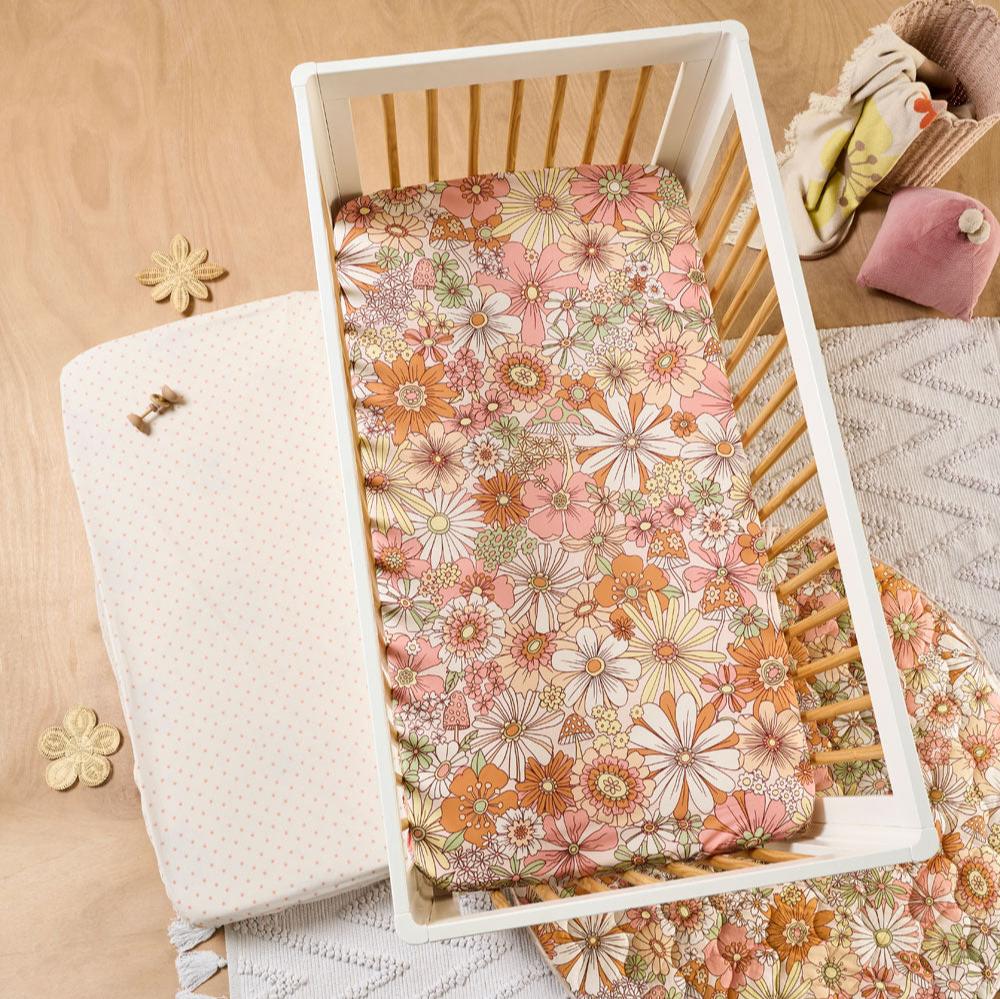 Flower Power 2 Piece Cot Fitted Sheet Set by Linen House Kids | Planet ...
