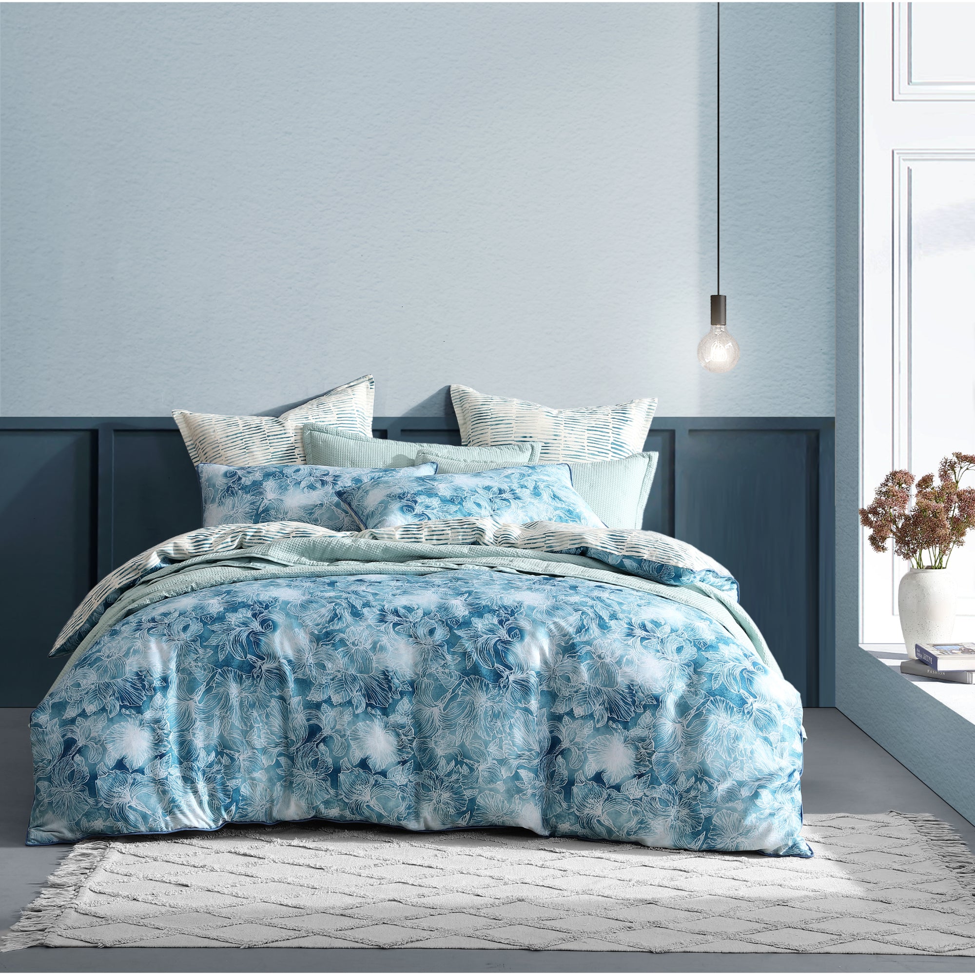 Kiama Blue Quilt Cover Set by Logan and Mason | Planet Linen