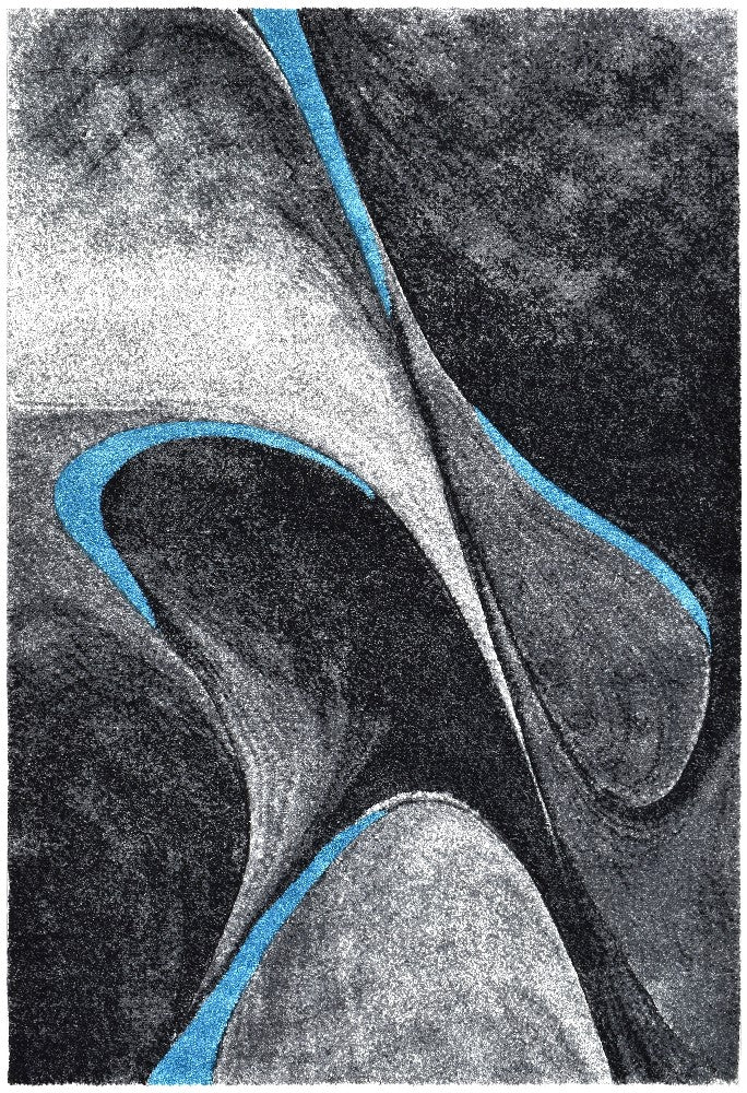 Millard 37 Dark Grey Turquoise Rug by Austex | Planet Linen