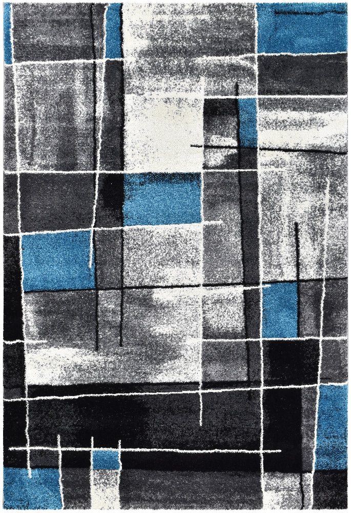 Millard 297 Dark Grey Turquoise Rug by Austex | Planet Linen