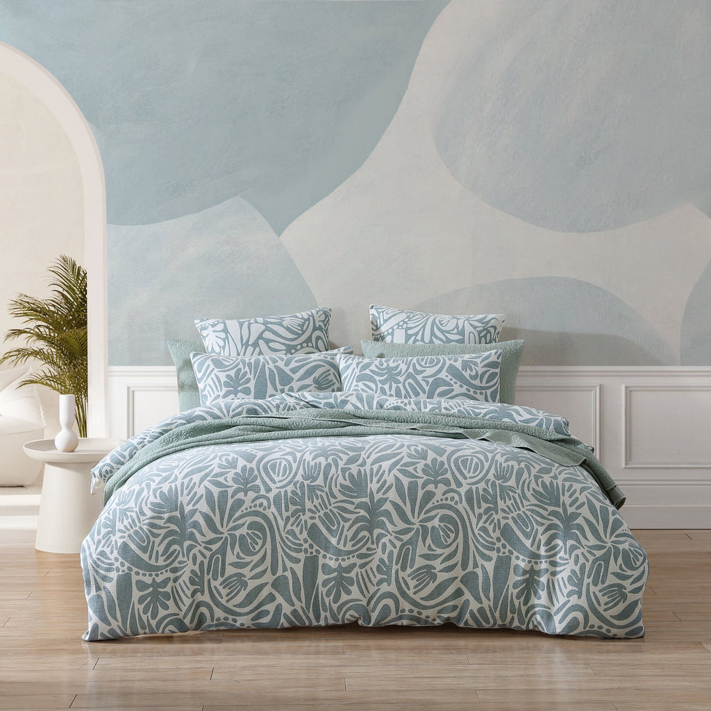 Haven Surf Quilt Cover Set by Logan and Mason Platinum | Planet Linen