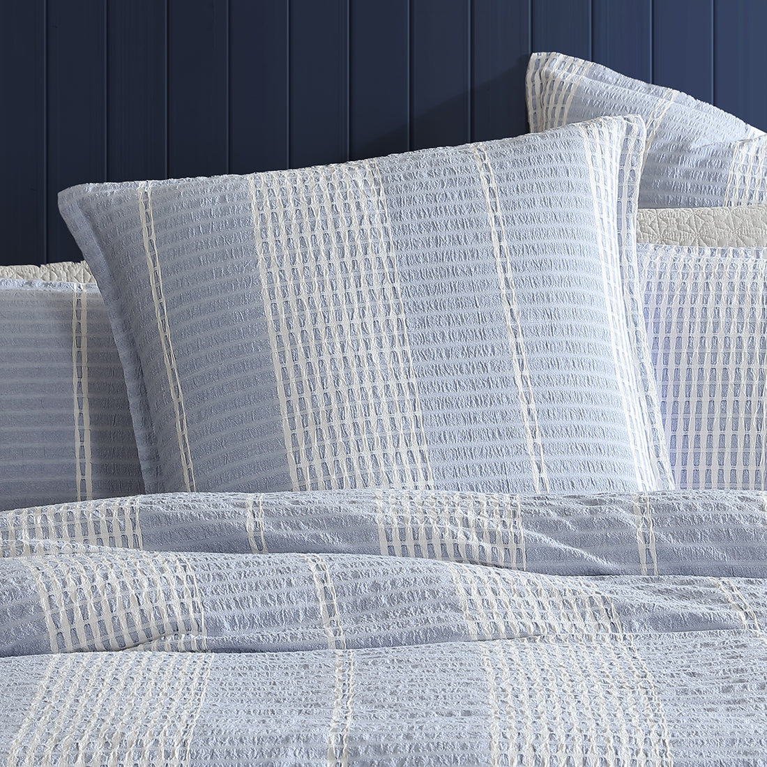 Hurley Slate European Pillowcase by Logan and Mason Platinum | Planet Linen