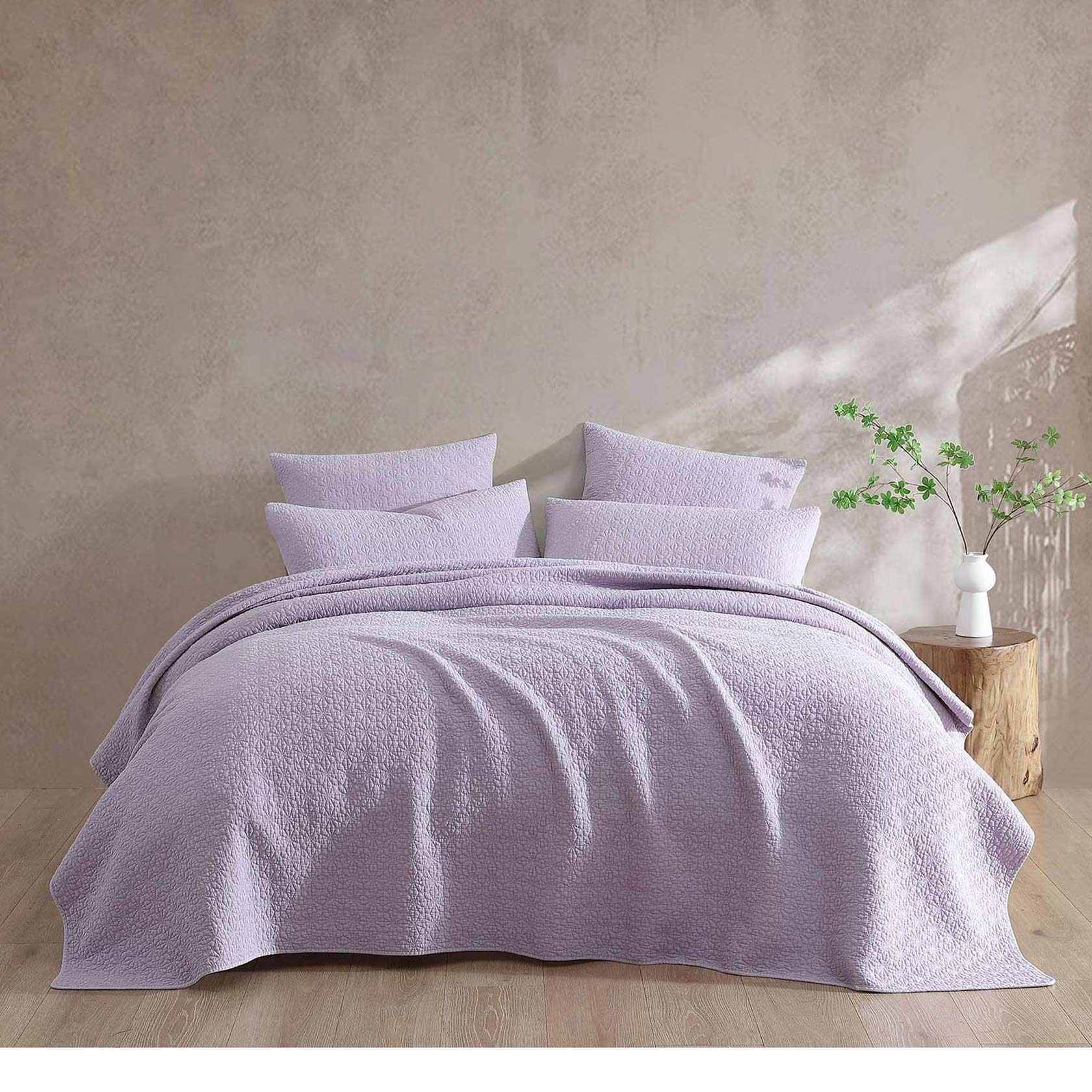 Kayo Lilac Coverlet Set by Logan and Mason Platinum | Planet Linen