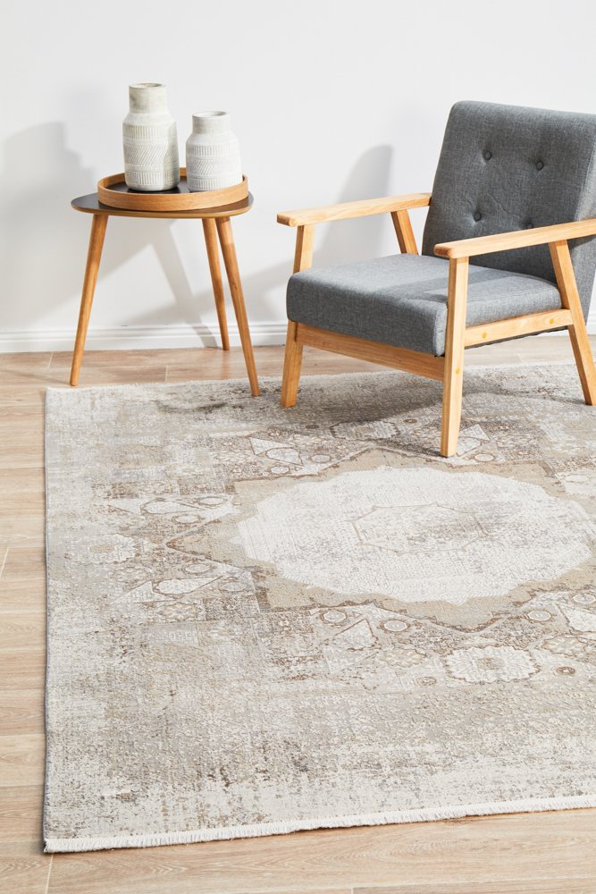 Reflections 110 Rug (Stone) by Rug Culture | Planet Linen