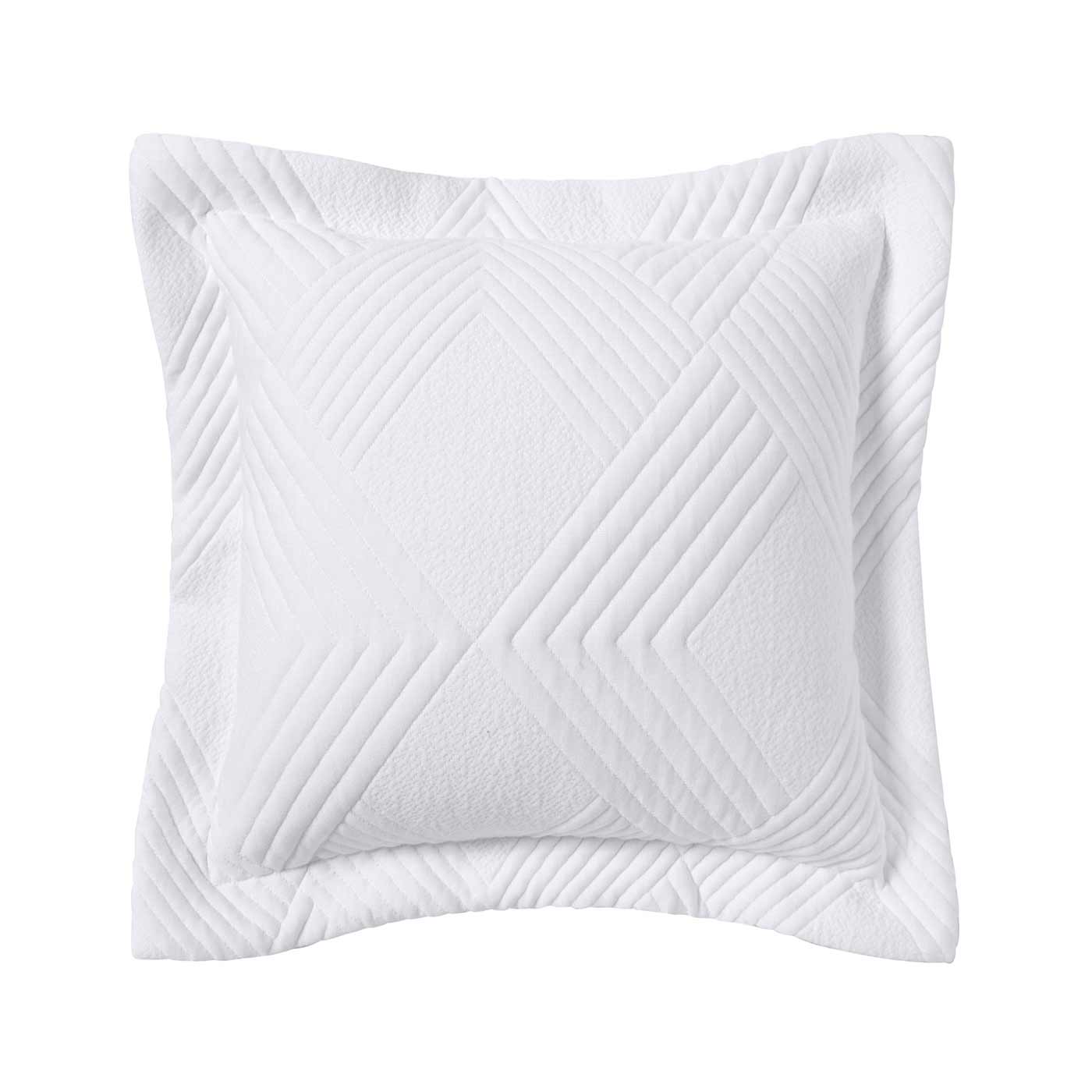 Cassiano Square White Jacquard Cushion By Bianca | Planet Linen