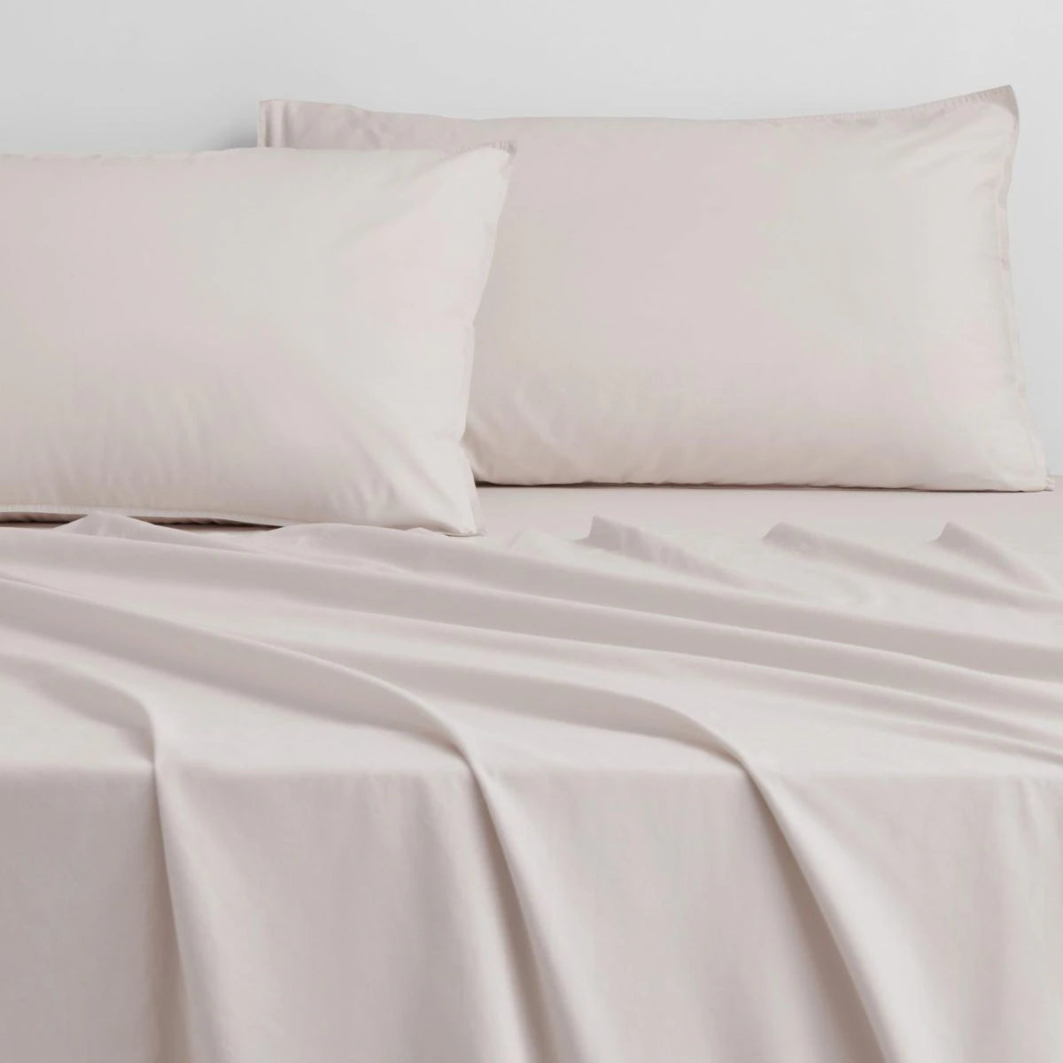 Byren Percale Sheet Set PEBBLE by Sheridan | Planet Linen