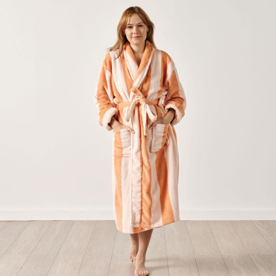 Ocean City Plush Caramel Bathrobe by Linen House | Planet Linen