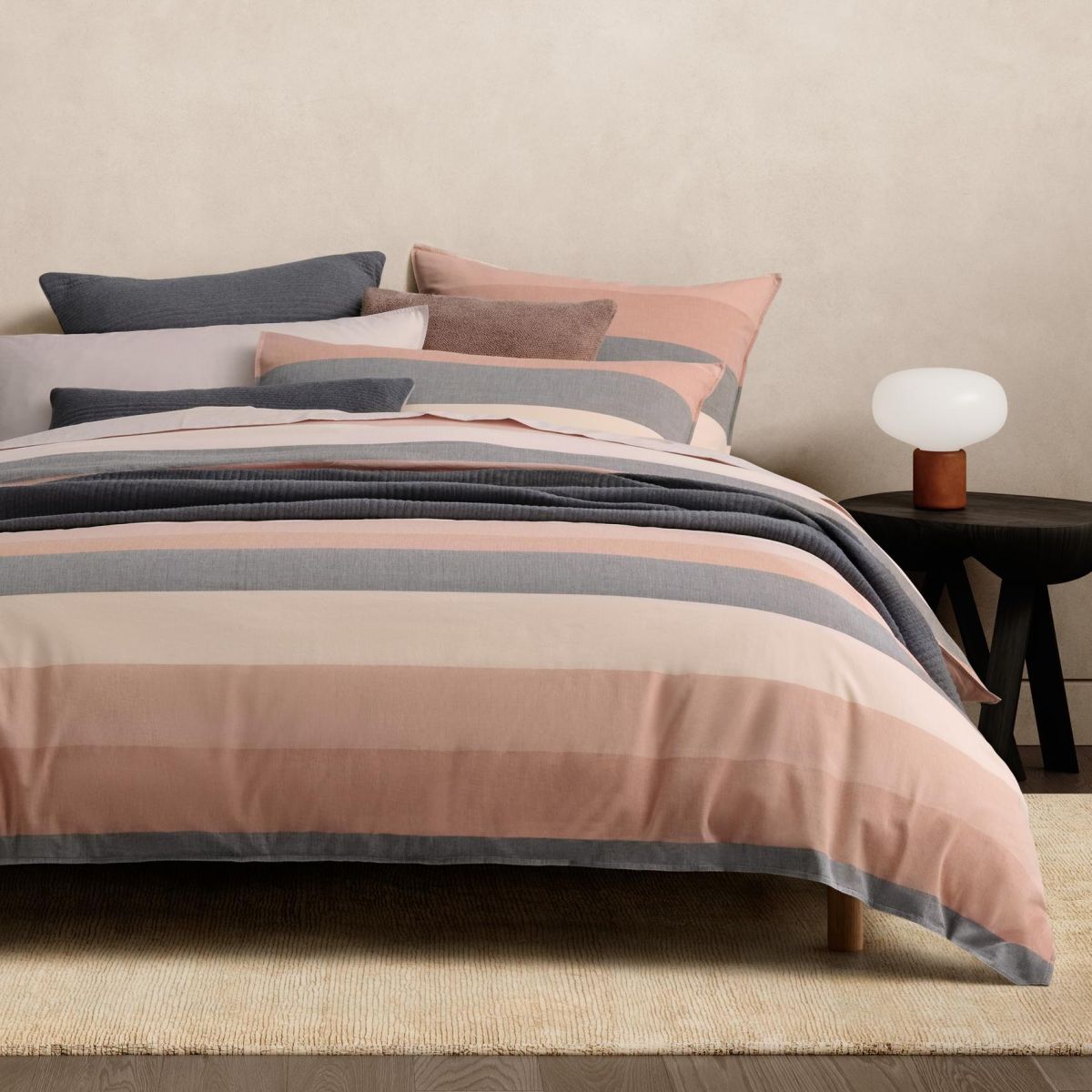 Reilly Club Stripe Sienna Quilt Cover Set by Sheridan | Planet Linen