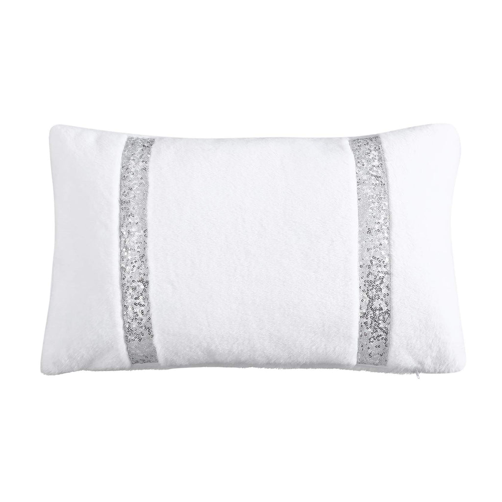 Seville Snow Long Cushion by Logan and Mason Platinum | Planet Linen