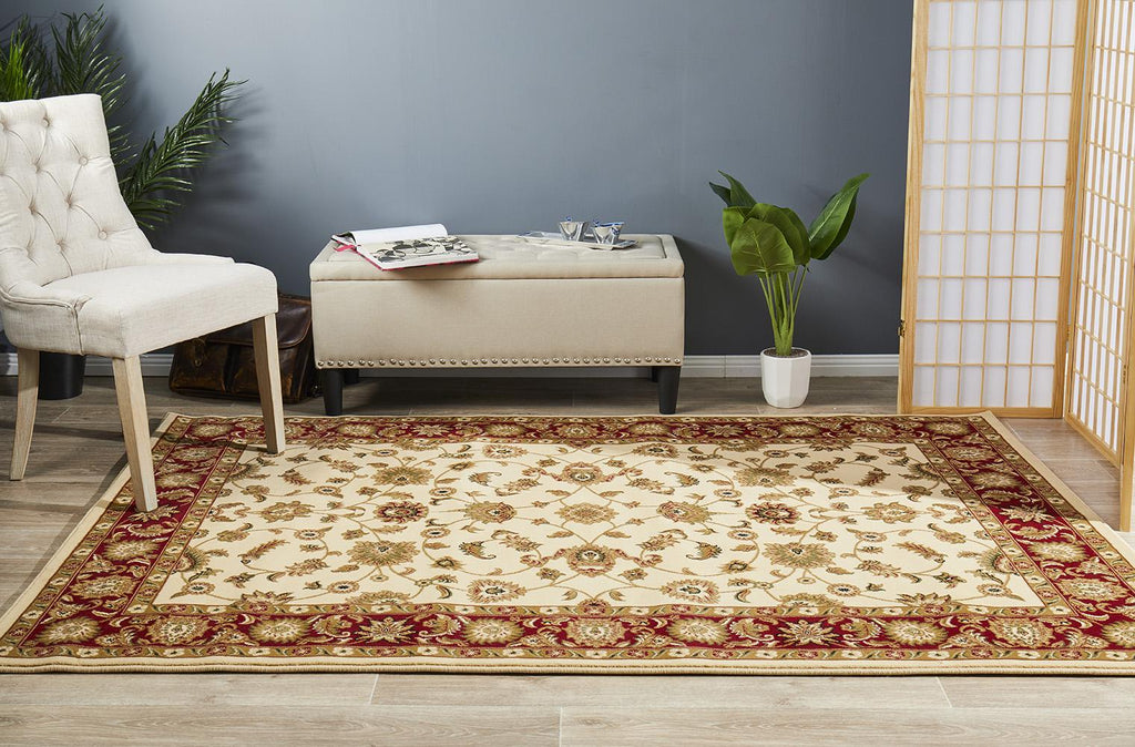 Sydney 1 Rectangle Rug (Ivory Red) by Rug Culture | Planet Linen