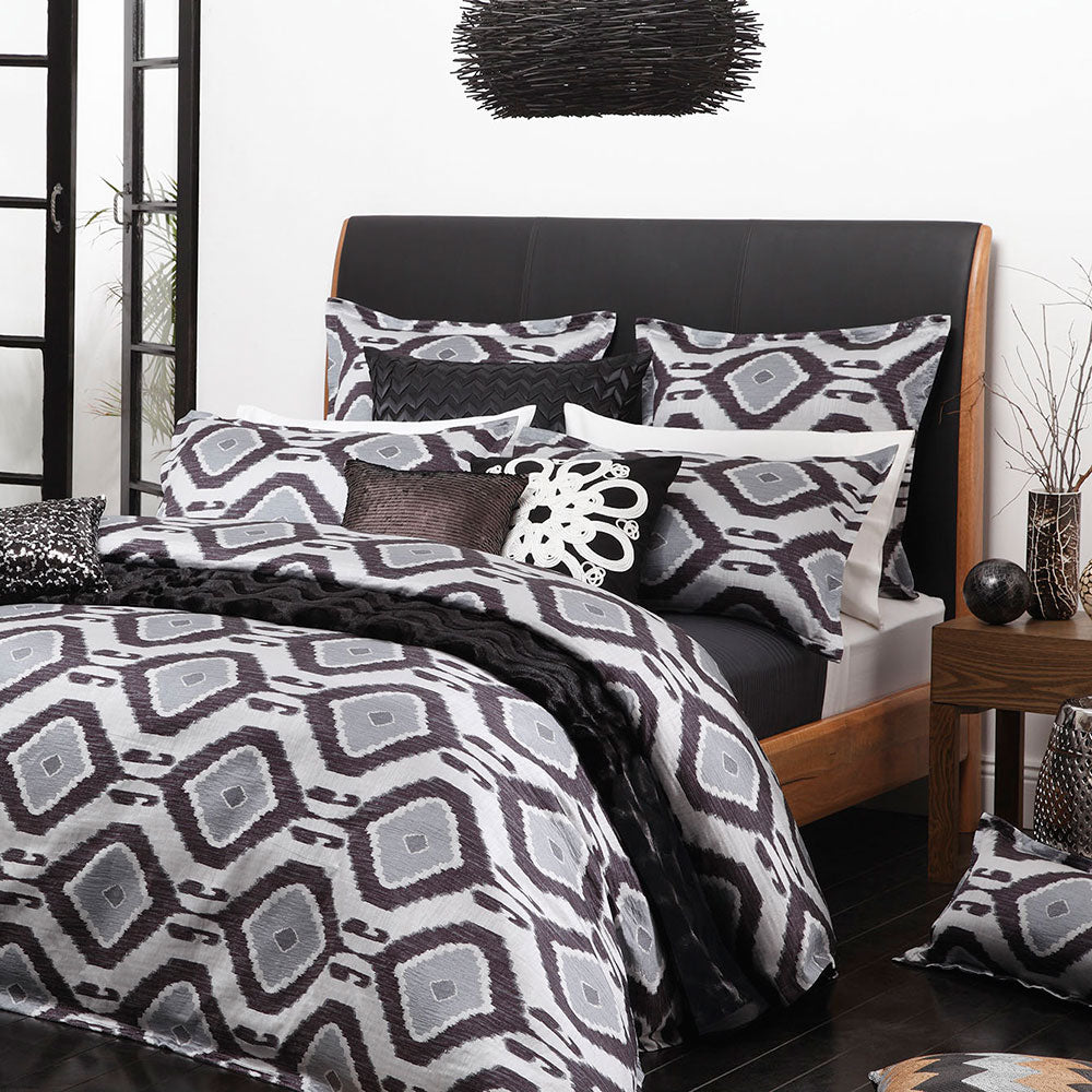 Zade Indigo Quilt Cover Set by Logan and Mason Ultima | Planet Linen